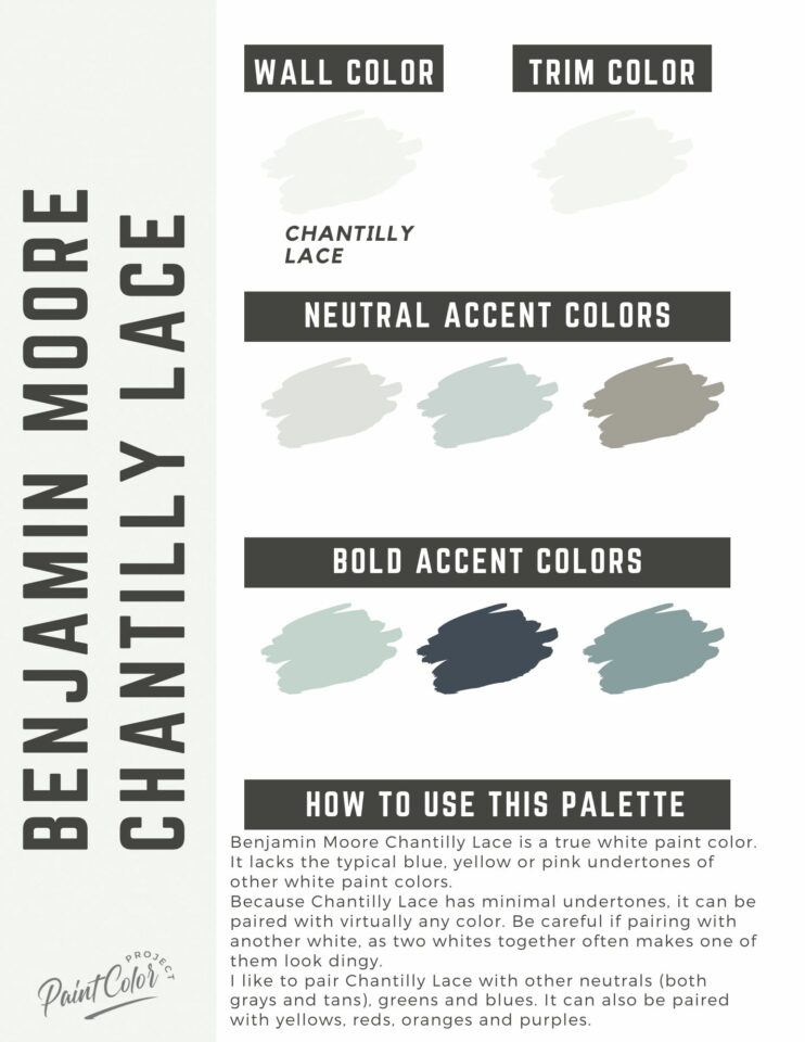 Benjamin Moore Chantilly Lace Paint Color Palette - The Paint Color Project