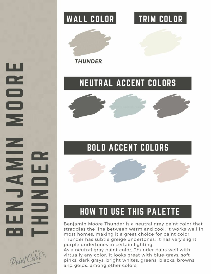 Benjamin Moore Thunder Paint Color Palette - The Paint Color Project