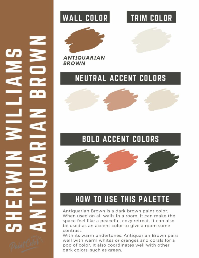 Sherwin Williams Antiquarian Brown Paint Color Palette - The Paint ...