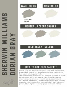 Sherwin Williams Dorian Gray Paint Color Palette - The Paint Color Project