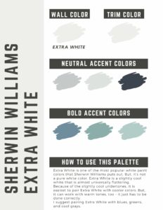 Sherwin Williams Extra White Paint Color Palette - The Paint Color Project