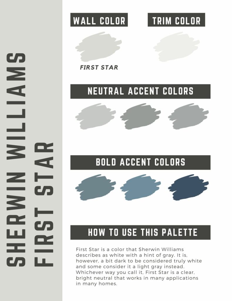 Sherwin Williams First Star Paint Color Palette - The Paint Color Project