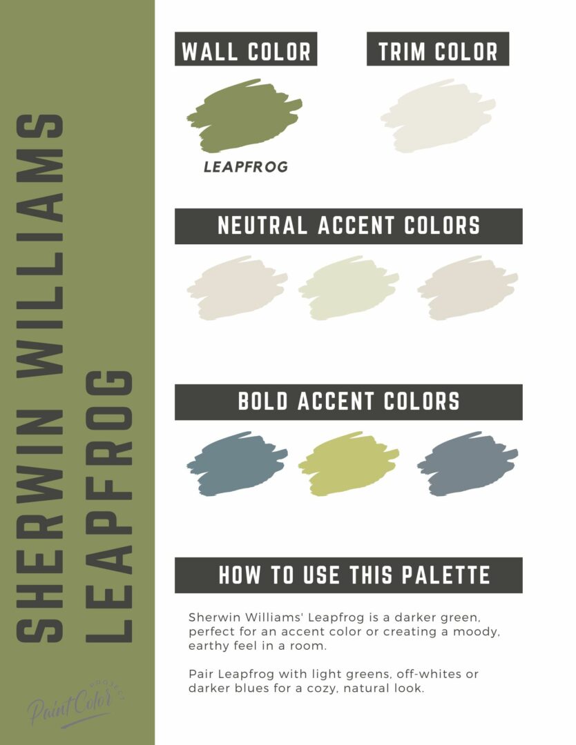 Sherwin Williams Leap Frog Paint Color Palette - The Paint Color Project