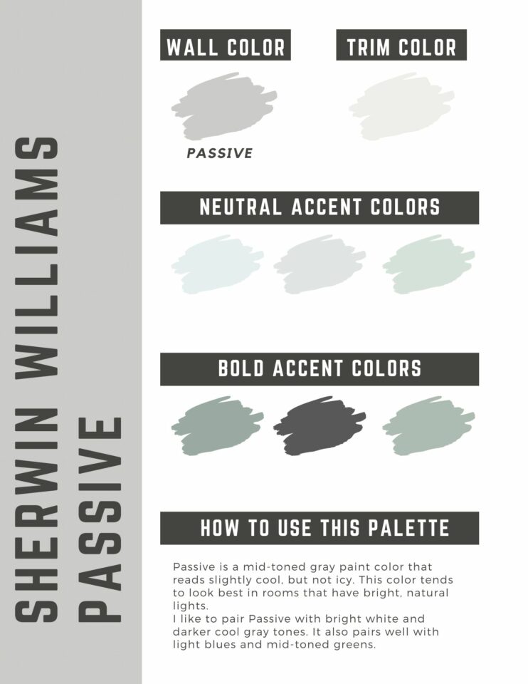 Sherwin Williams Passive Paint Color Palette - The Paint Color Project