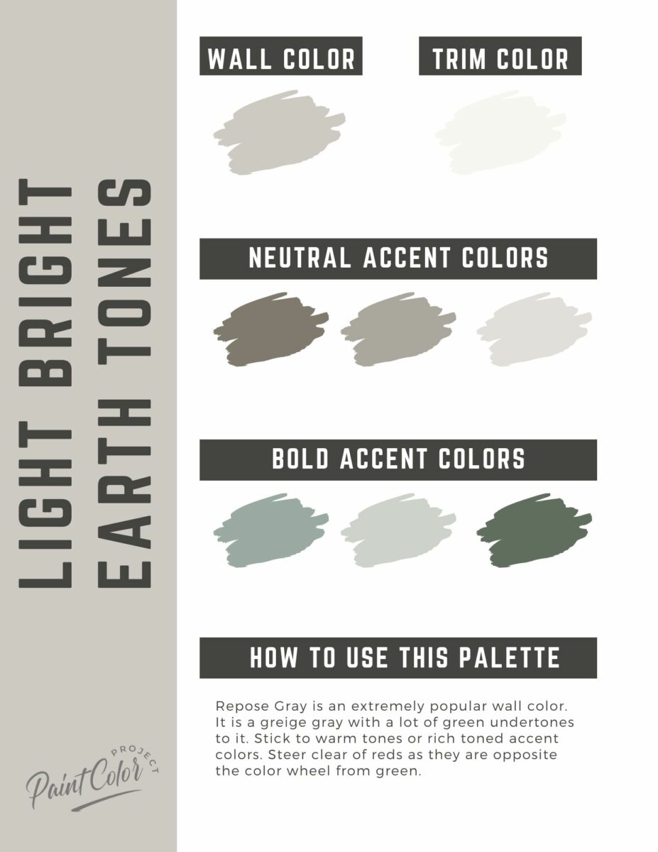 Light Bright Earth Tones Paint Color Palette - The Paint Color Project