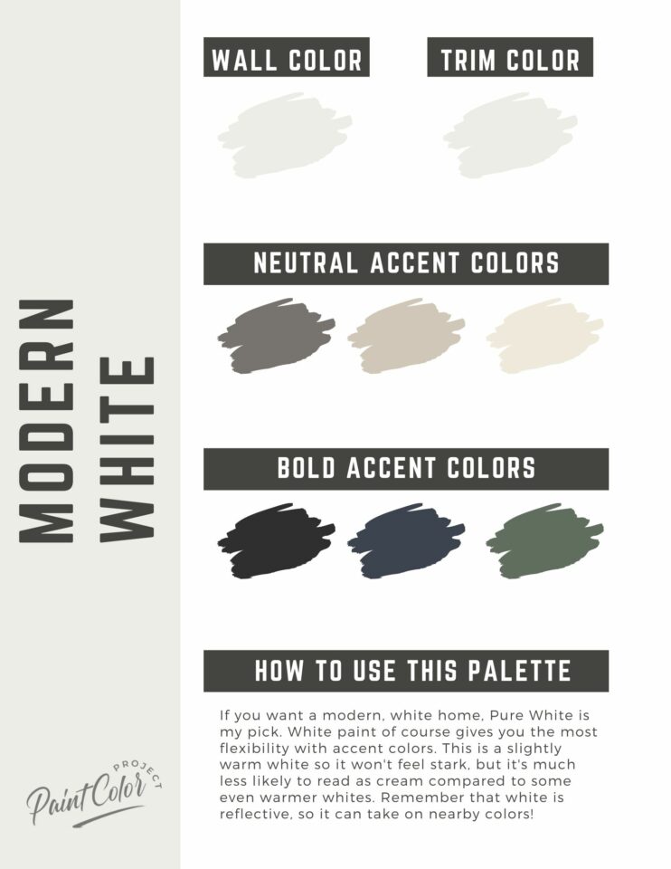 Modern White Paint Color Palette - The Paint Color Project