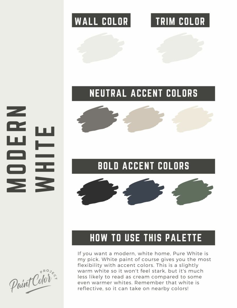 Modern White Paint Color Palette - The Paint Color Project