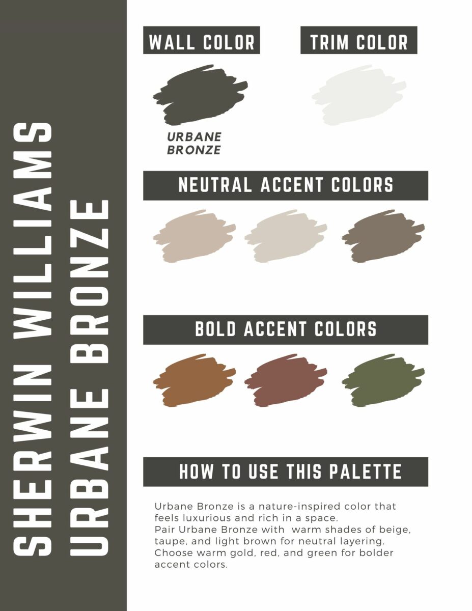 Sherwin Williams Urbane Bronze Paint Color Palette - earth tones - The ...