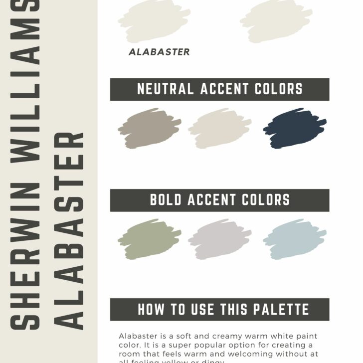 Sherwin Williams Alabaster Paint Color Palette - earthy - The Paint ...