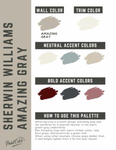 Sherwin Williams Amazing Gray Paint Color Palette - The Paint Color Project
