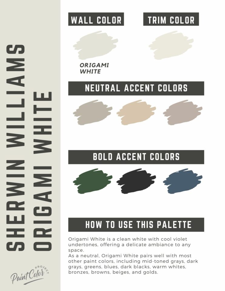 Sherwin Williams Origami White Paint Color Palette - The Paint Color ...