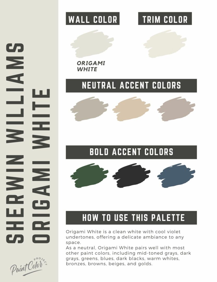 Sherwin Williams Origami White Paint Color Palette - The Paint Color ...