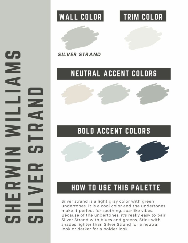 Sherwin Williams Silver Strand Paint Color Palette - The Paint Color ...