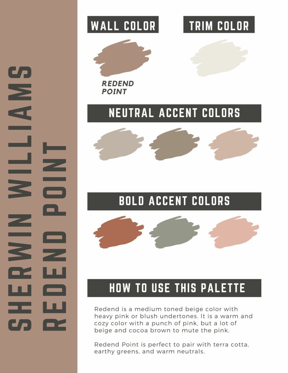 Sherwin Williams Redend Point Paint Color Palette - The Paint Color Project