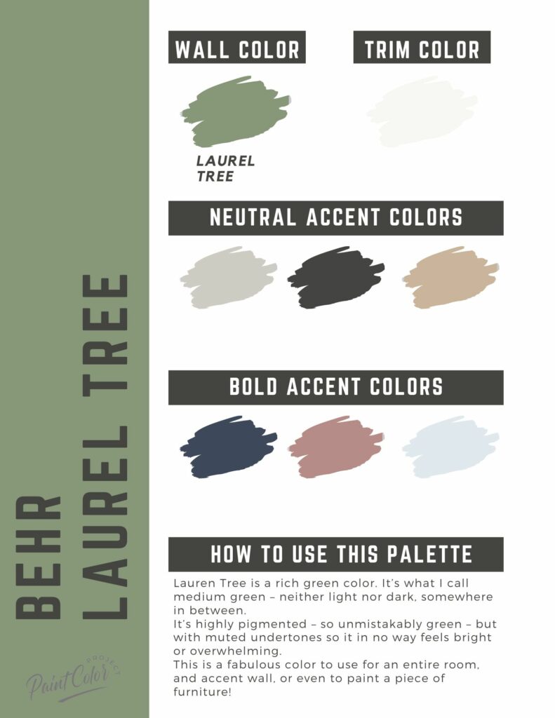 Behr Laurel Tree Paint Color Palette - The Paint Color Project