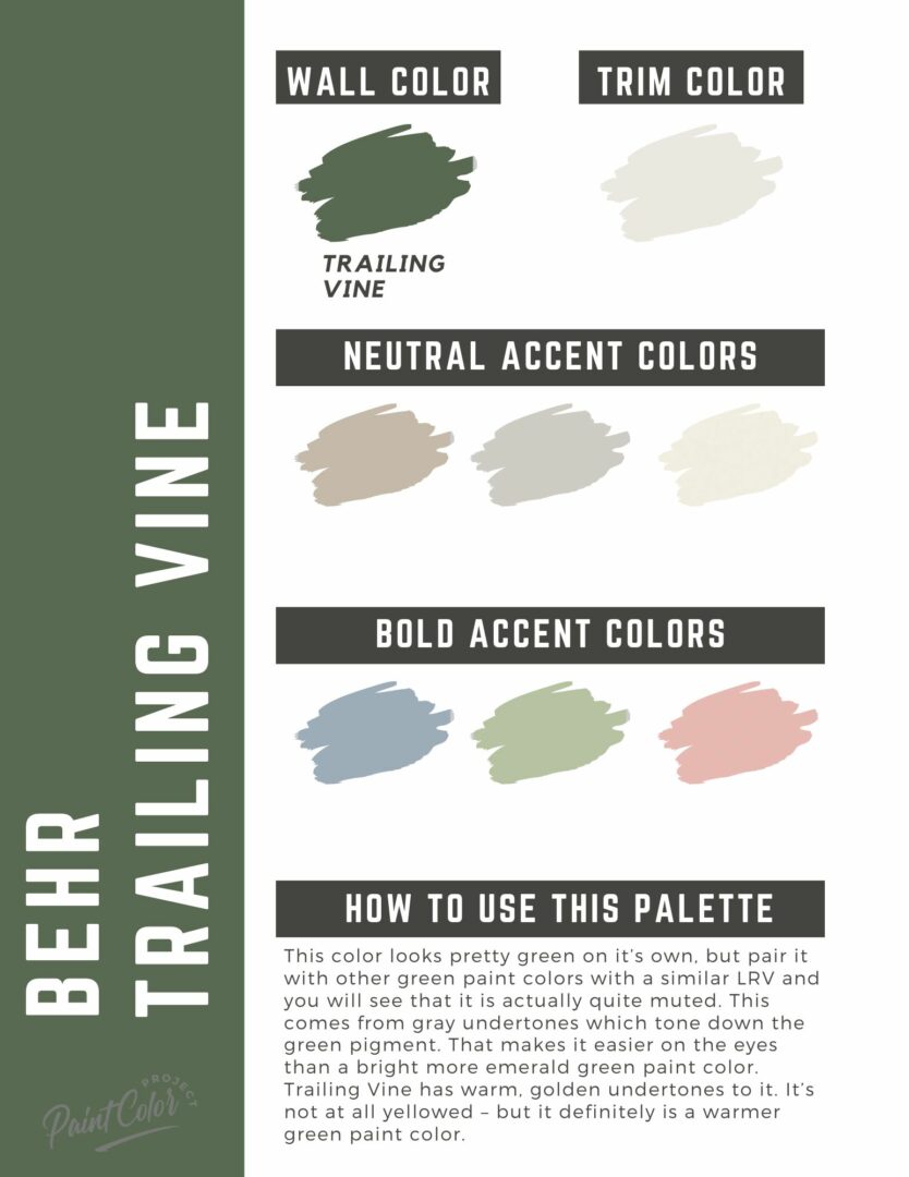 Behr Trailing Vine Paint Color Palette - The Paint Color Project