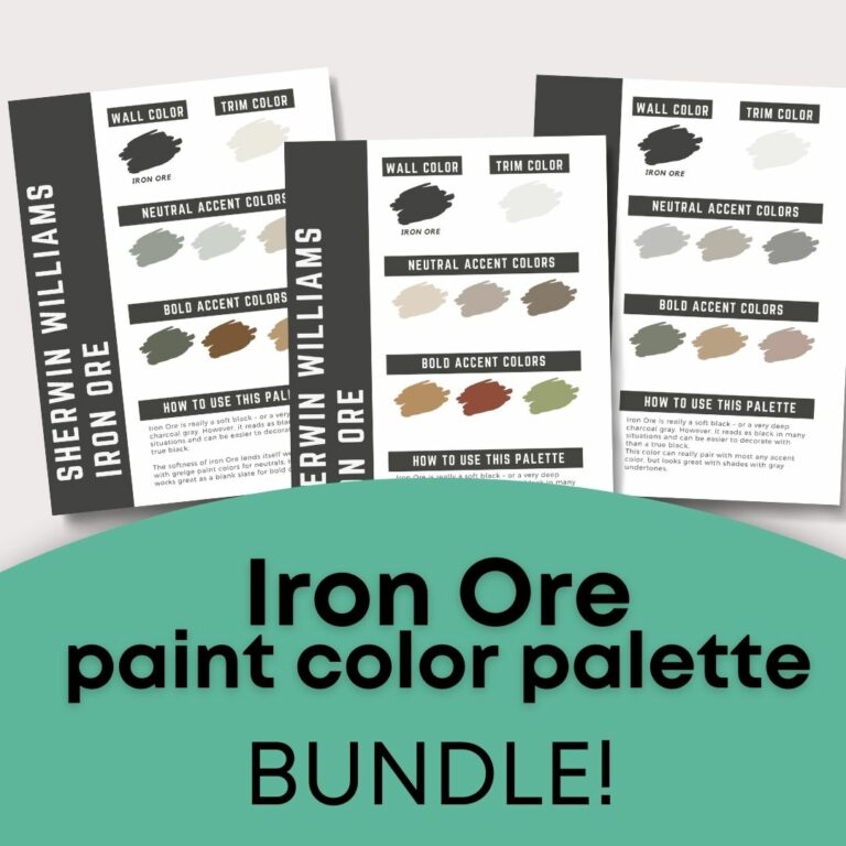 Sherwin Williams Iron Ore Paint Color Palette - The Paint Color Project