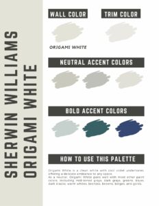 Sherwin Williams Origami White Paint Color Palette - The Paint Color ...