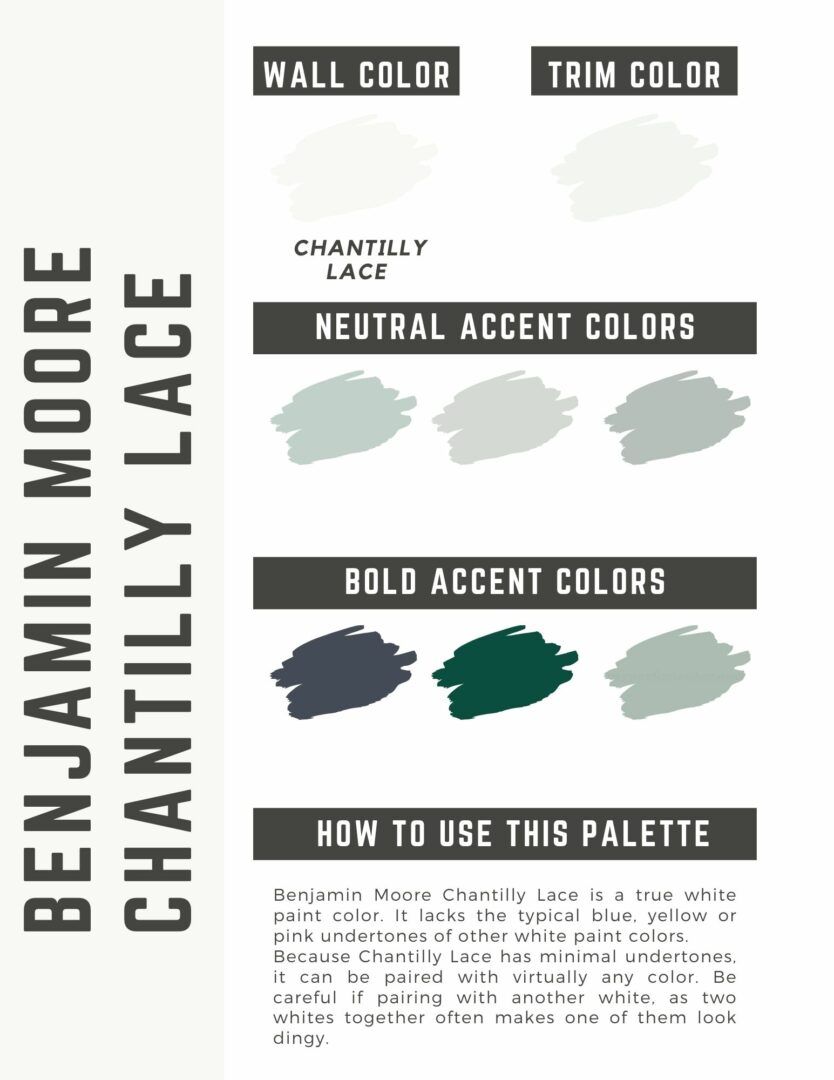 Benjamin Moore Chantilly Lace Paint Color Palette - The Paint Color Project