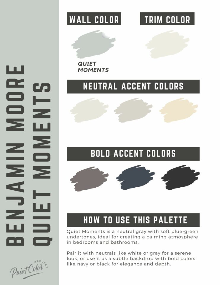 Benjamin Moore Quiet Moments Paint Color Palette - The Paint Color Project