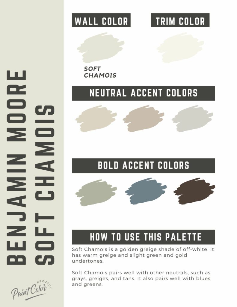 Benjamin Moore Soft Chamois Paint Color Palette - The Paint Color Project