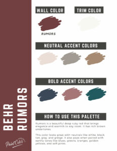 Behr Rumors Paint Color Palette - The Paint Color Project