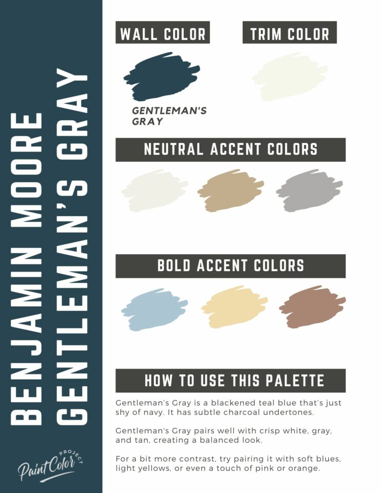 Benjamin Moore Gentleman's Gray Paint Color Palette - The Paint Color ...