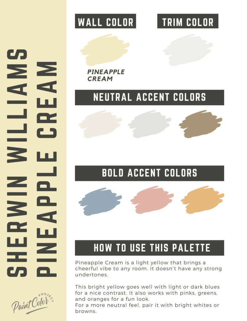 Sherwin Williams Pineapple Cream Paint Color Palette - The Paint Color ...