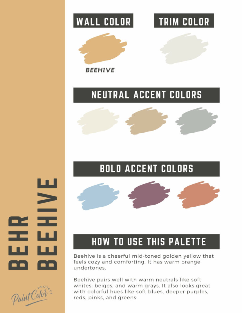Behr Beehive Paint Color Palette - The Paint Color Project