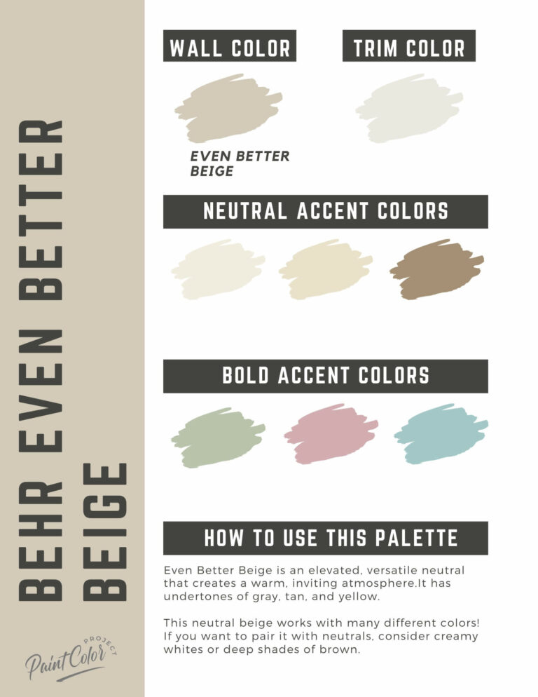Behr Even Better Beige Paint Color Palette - The Paint Color Project