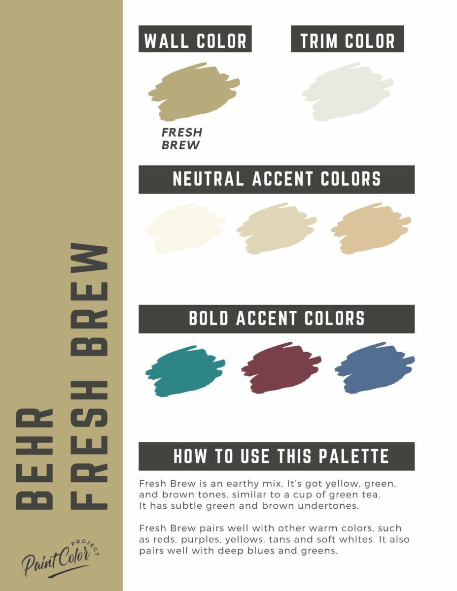 Behr Fresh Brew Paint Color Palette - The Paint Color Project