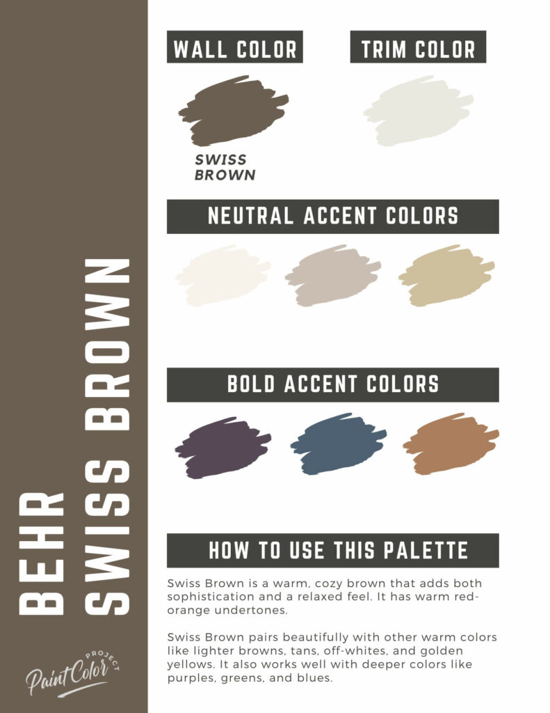 Behr Swiss Brown Paint Color Palette - The Paint Color Project