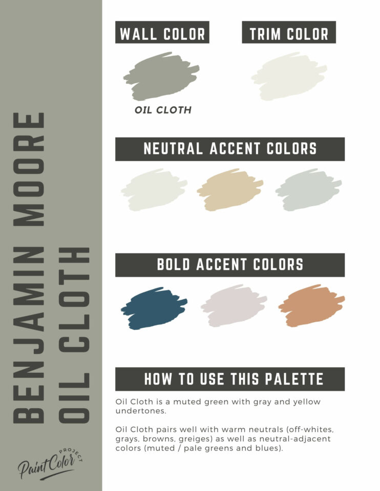 Benjamin Moore Oil Cloth Paint Color Palette - The Paint Color Project