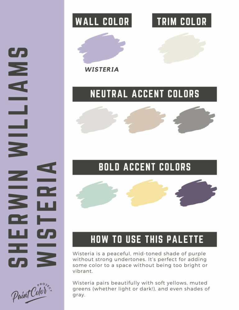 Sherwin Williams Wisteria Paint Color Palette - The Paint Color Project