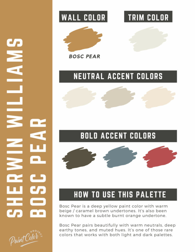 Sherwin Williams Bosc Pear Paint Color Palette - The Paint Color Project