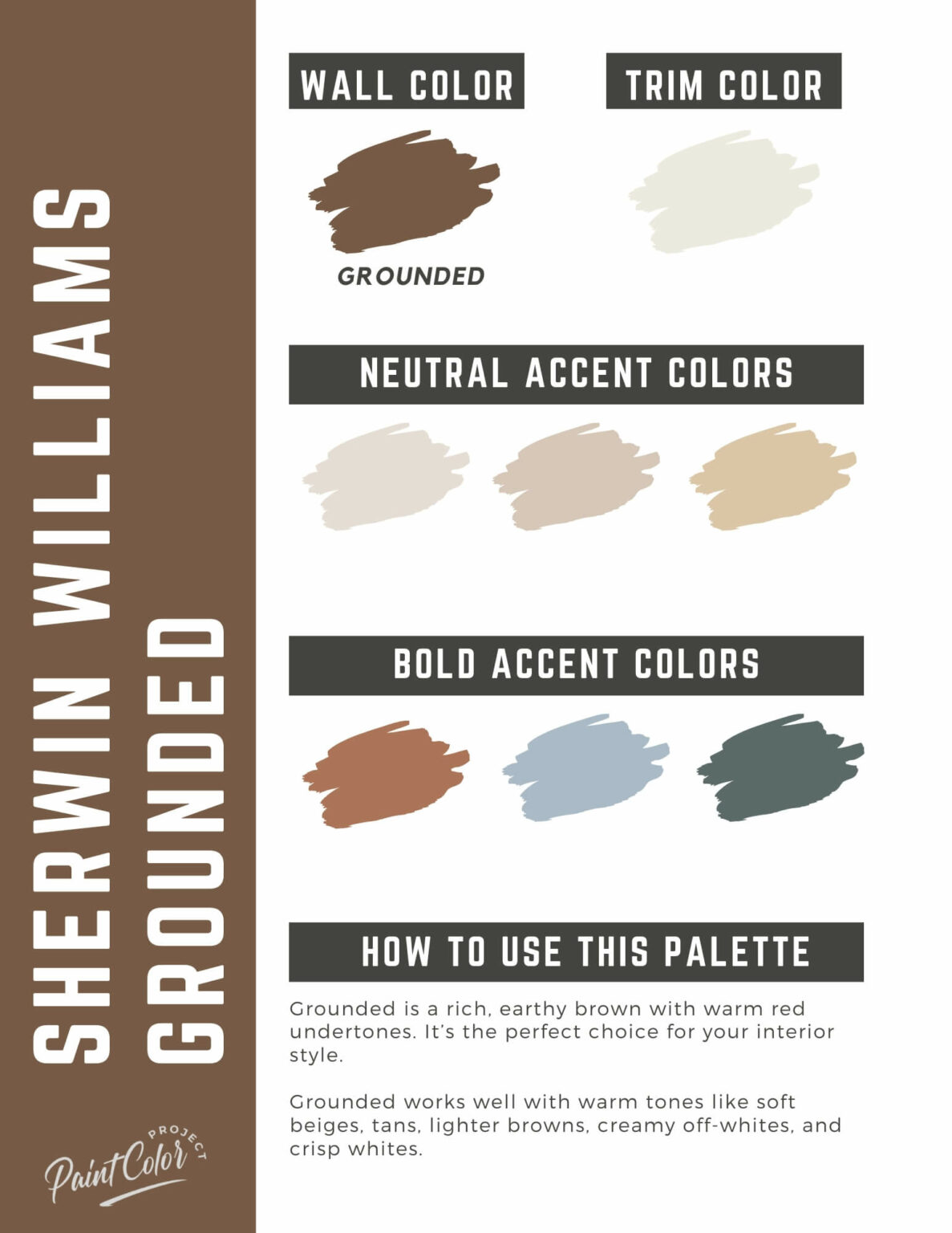 Sherwin Williams Grounded Paint Color Palette - The Paint Color Project