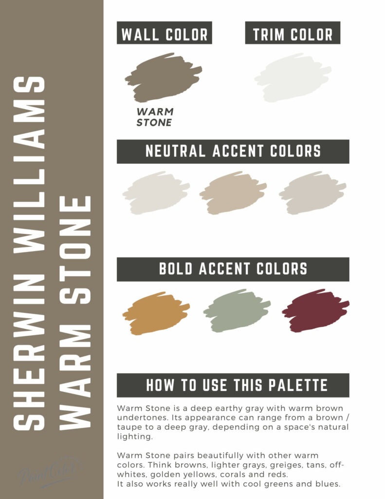 Sherwin Williams Warm Stone Paint Color Palette - The Paint Color Project