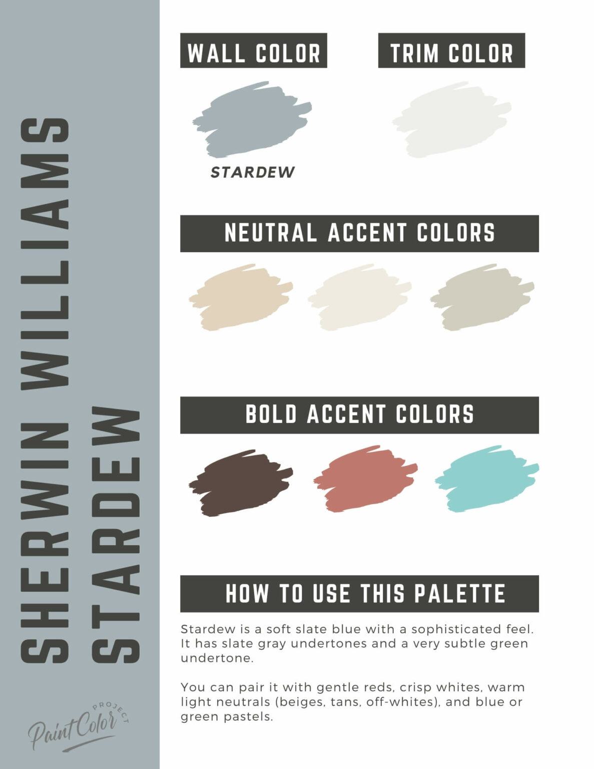 Sherwin Williams Stardew Paint Color Palette - The Paint Color Project