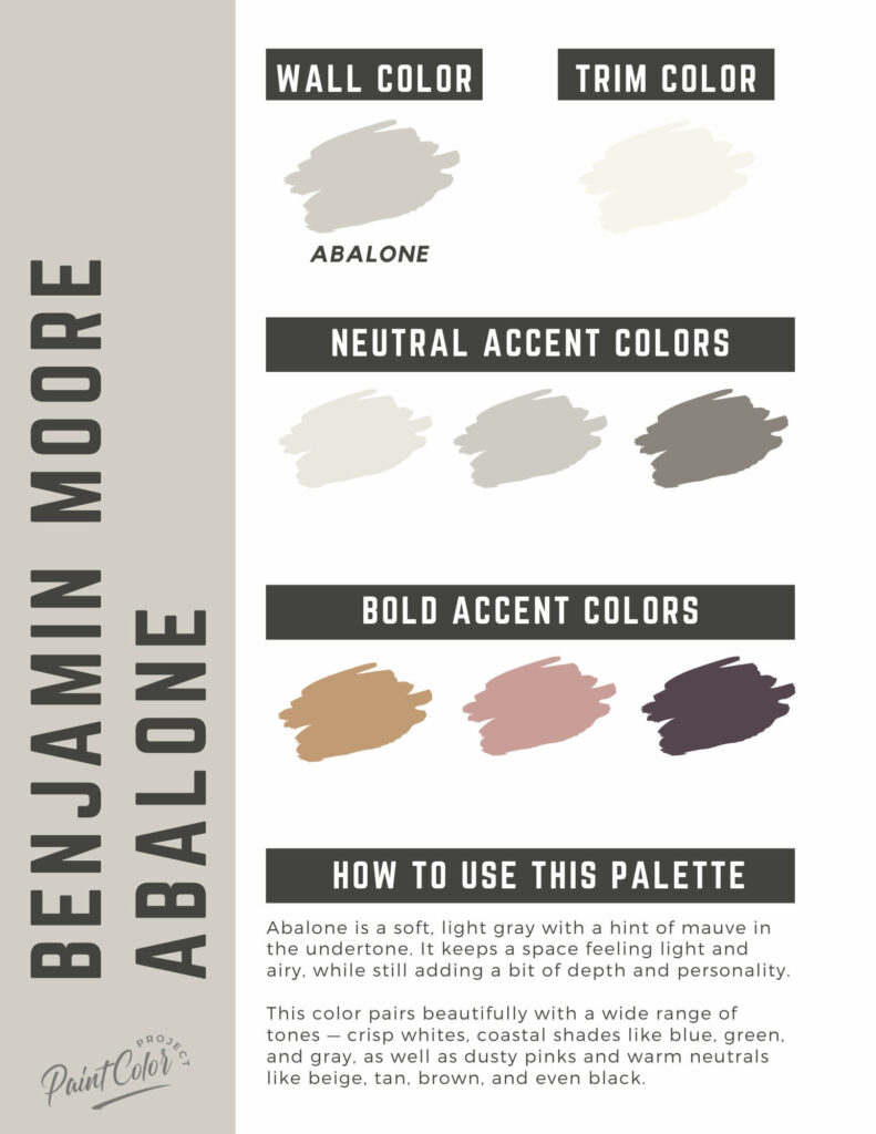 Benjamin Moore Abalone Paint Color Palette - The Paint Color Project