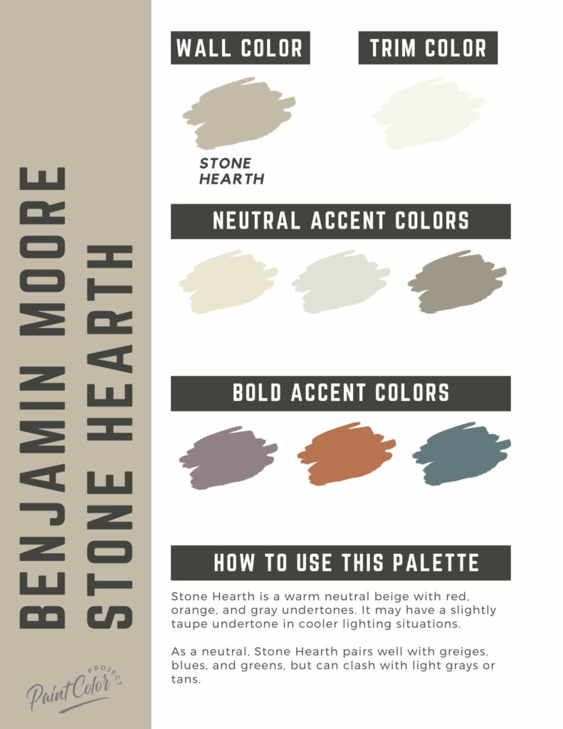 Benjamin Moore Stone Hearth Paint Color Palette - The Paint Color Project