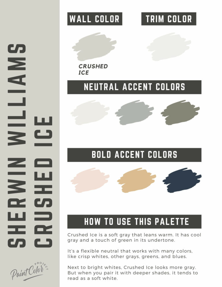 Sherwin Williams Crushed Ice Paint Color Palette - The Paint Color Project