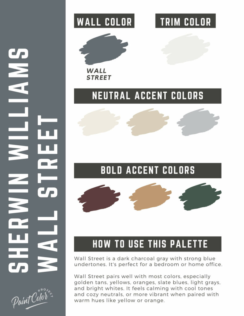 Sherwin Williams Wall Street Paint Color Palette - The Paint Color Project