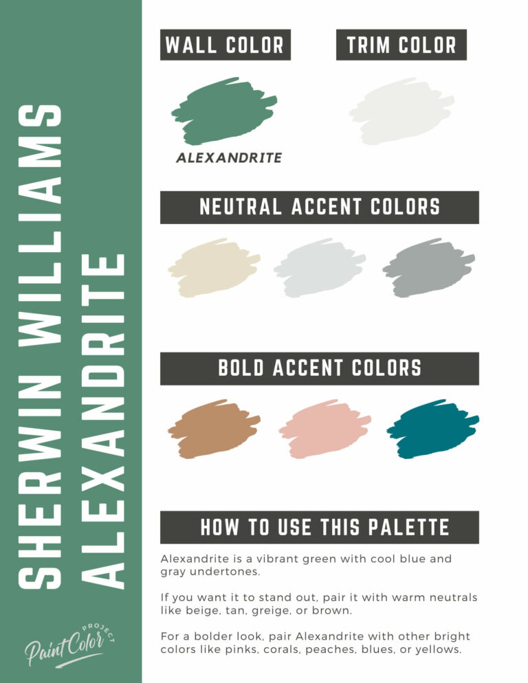 Sherwin Williams Alexandrite Paint Color Palette - The Paint Color Project