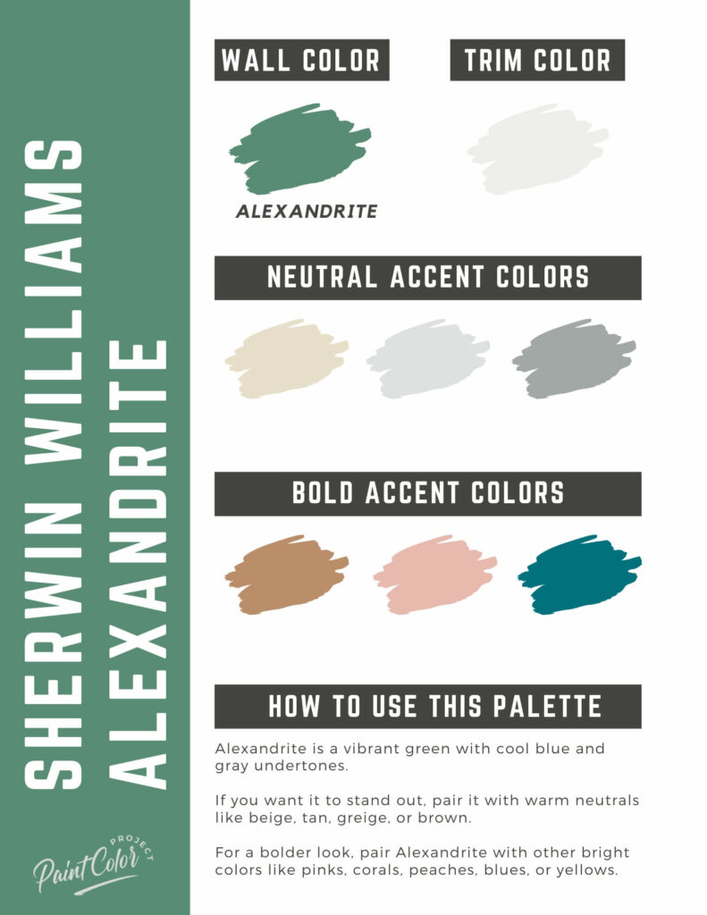Sherwin Williams Alexandrite Paint Color Palette - The Paint Color Project