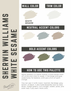 Sherwin Williams White Sesame Paint Color Palette - The Paint Color Project