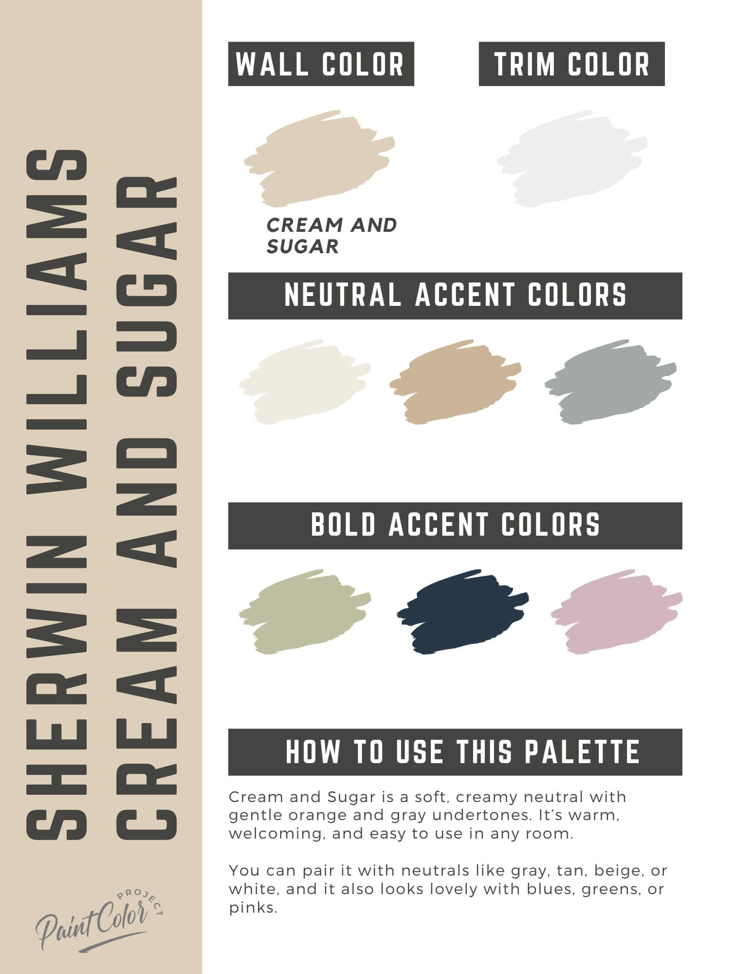 Sherwin Williams Cream and Sugar Paint Color Palette - The Paint Color ...
