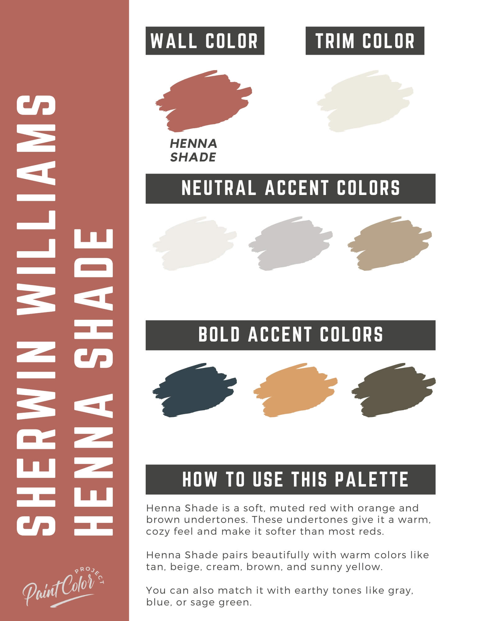 Sherwin Williams Henna Shade Paint Color Palette - The Paint Color Project