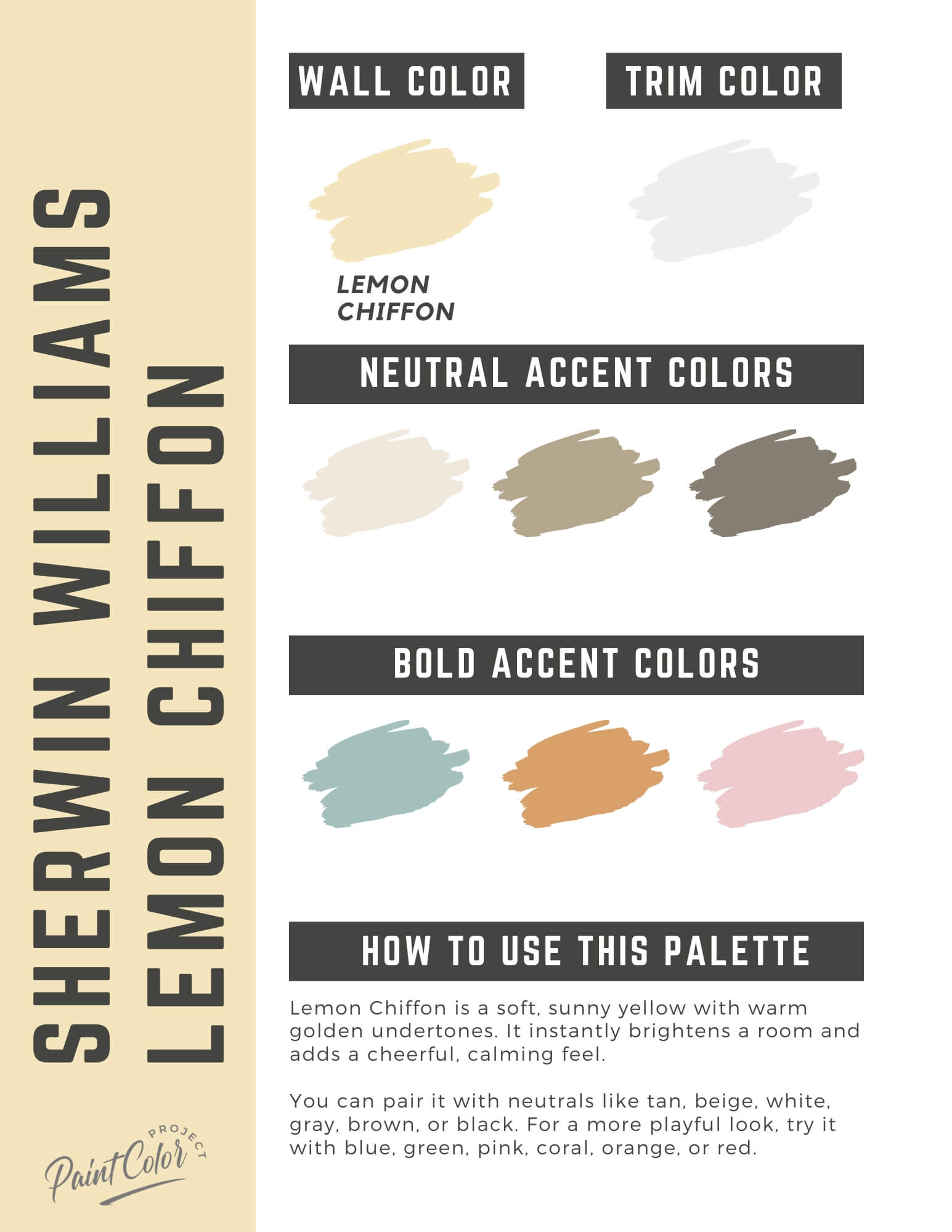 Sherwin Williams Lemon Chiffon Paint Color Palette - The Paint Color ...