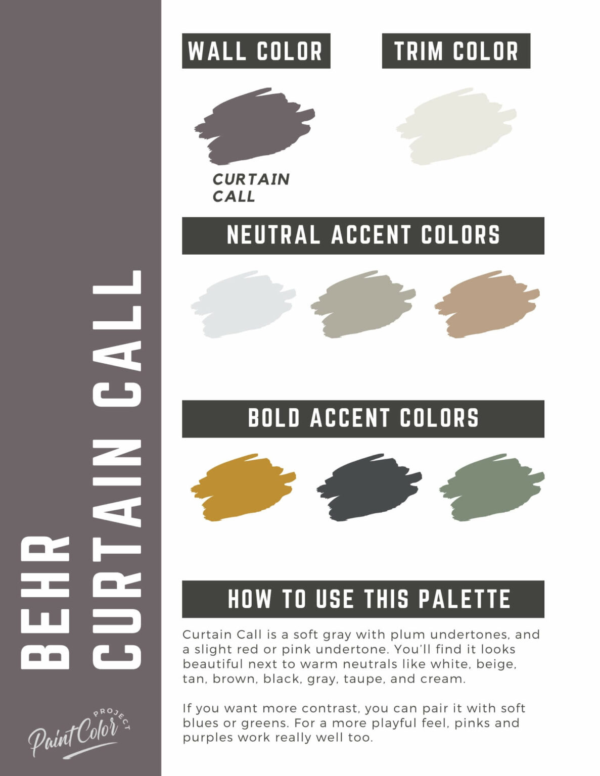 Behr Curtain Call Paint Color Palette - The Paint Color Project