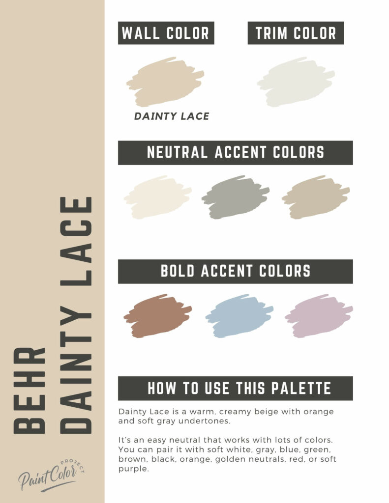 Behr Dainty Lace Paint Color Palette - The Paint Color Project